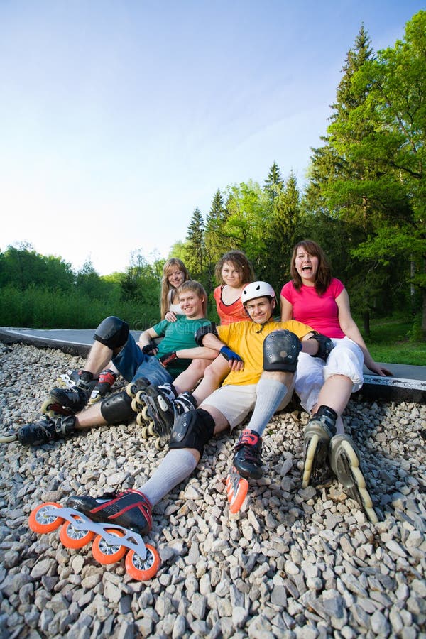 Rollerblading stock photo. Image of five, exercising - 13209728