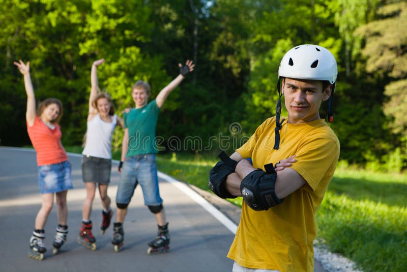 Rollerblading stock image. Image of smiling, rollerblades - 18394549