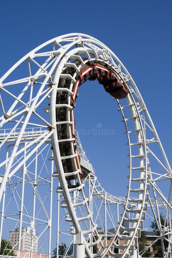 Roller coaster. stock image. Image of blue, entertainment - 18041315