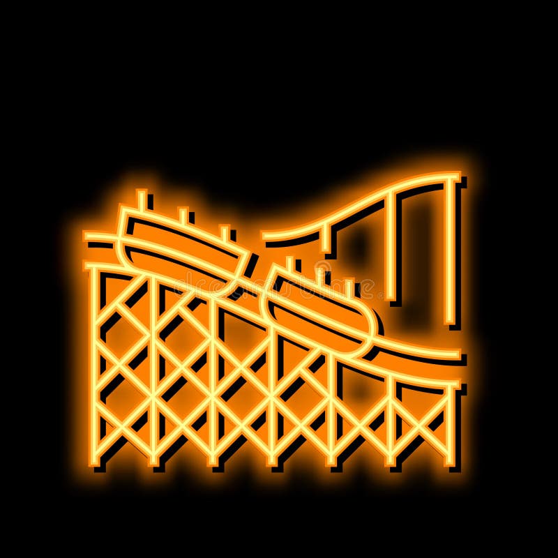Rollercoaster Amusement Park Neon Glow Icon Illustration Stock Vector ...