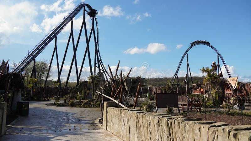Rollercoaster "Kondaa" with Train on Airtime Hill in the Amusement Park ...