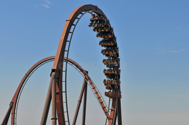 Loops on Roller Coaster stock image. Image of track, rollercoaster ...