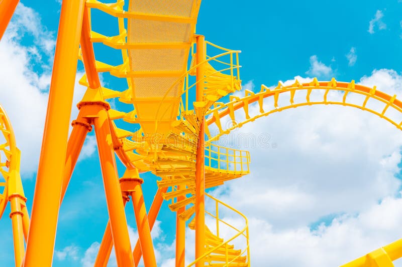 Rollercoaster Railroad Track High To the Sky Roll Bend and Twist for ...