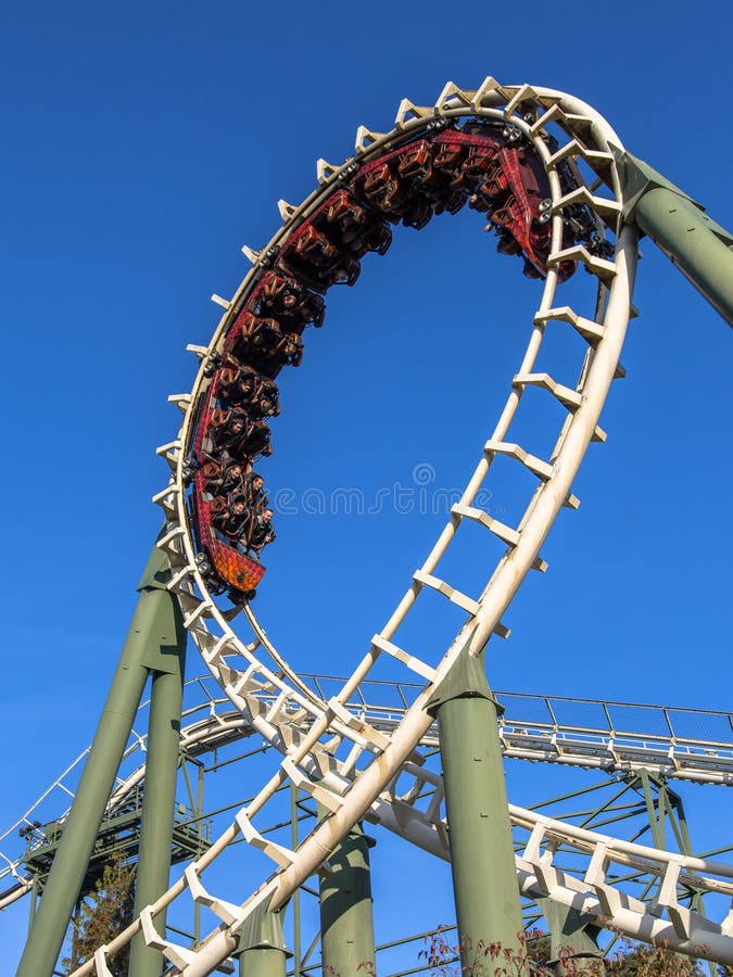 Rollercoaster Ride Against Blue Sky Editorial Image - Image of fair ...