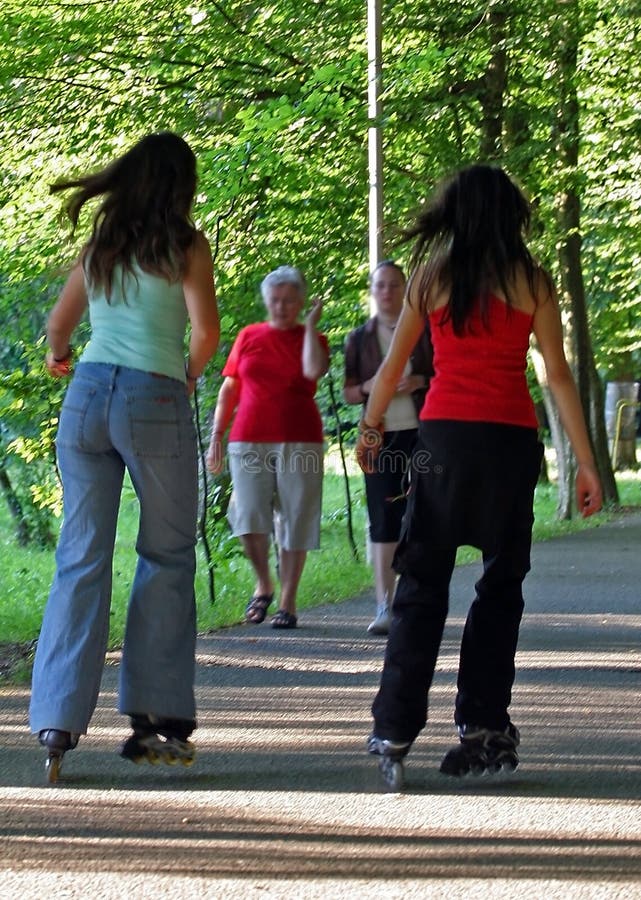 Rollergirls stock image. Image of roller, park, health - 956255