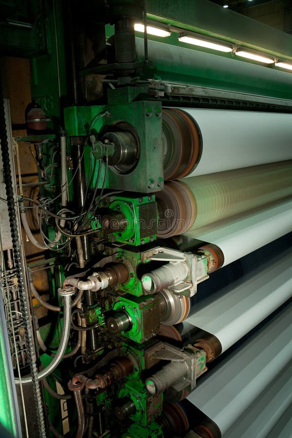 Rollers in Paper Production Process Stock Image - Image of shaft, paper ...