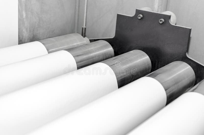 Rollers and Roll Print Paper Stock Photo - Image of media, closeup ...