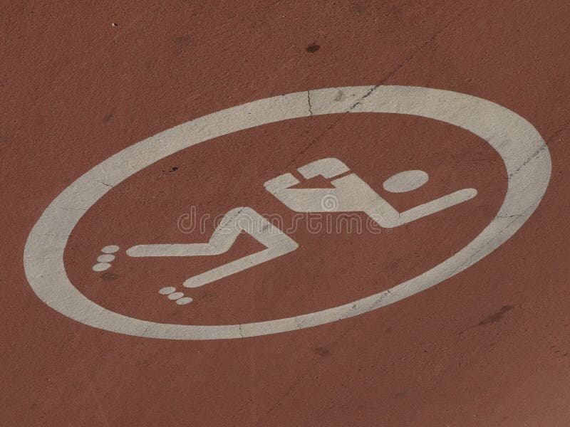 Rollers Skate Lane Sign on Asphalt Surface Stock Image - Image of ...