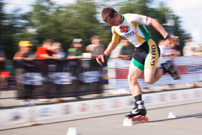 Speed-slalom competition editorial photography. Image of activity ...