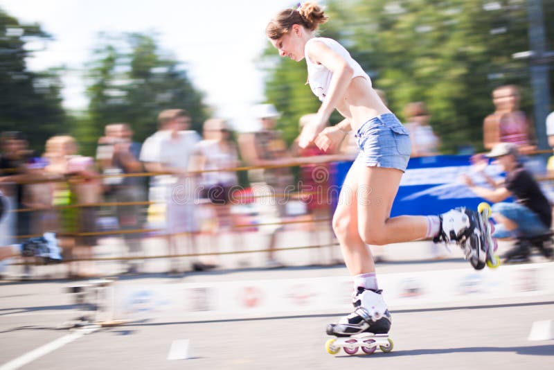 Rollerskating competition editorial photo. Image of effort - 17857941