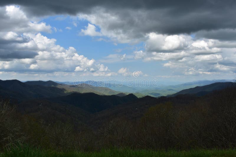 Rolling Blue Ridge Mountains Under Dark Stormy Clouds Stock Image ...