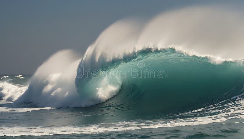 Rolling Blue Waves Crash, Moving in with Tide of Ocean. an Ocean Wave ...