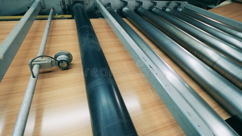 Rolling Conveyor Machine is Relocating Facing Material Stock Footage ...