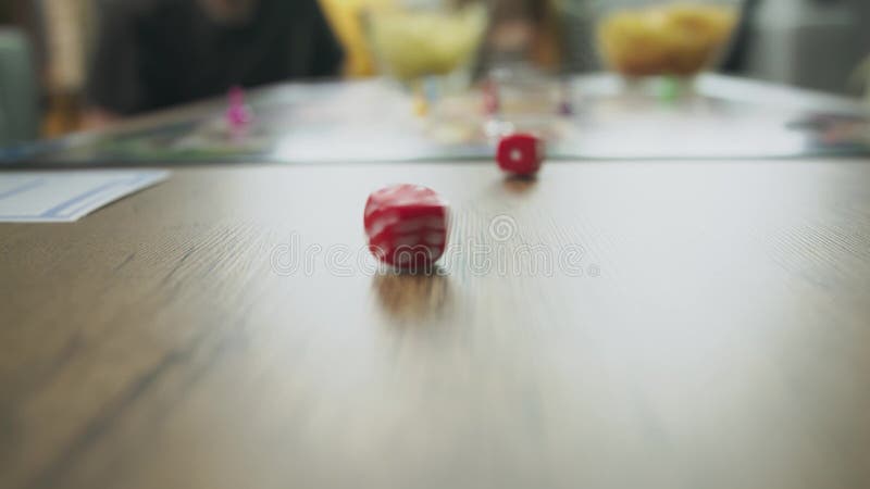 Rolling Dice on Table Playing Board Game Stock Footage - Video of black ...