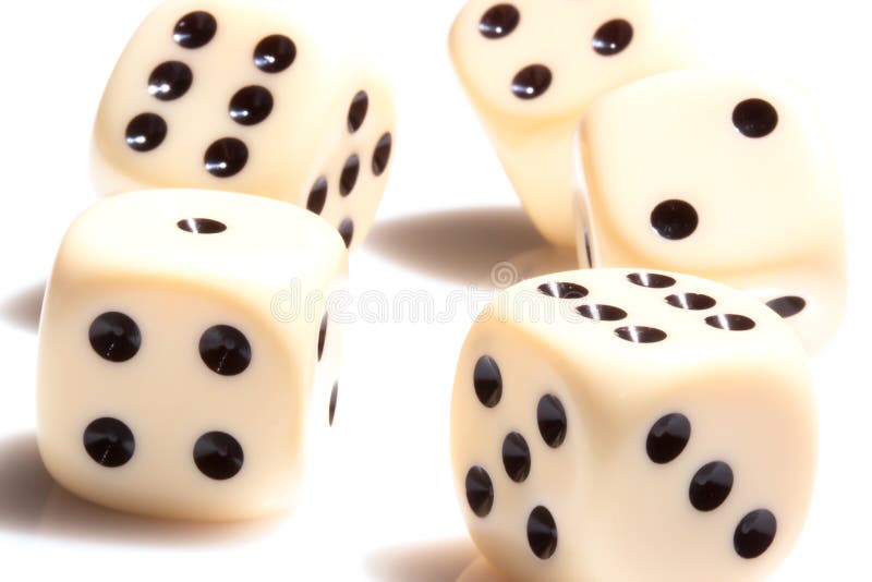 Rolling Dice on White Tabletop Stock Image - Image of isolated, group ...