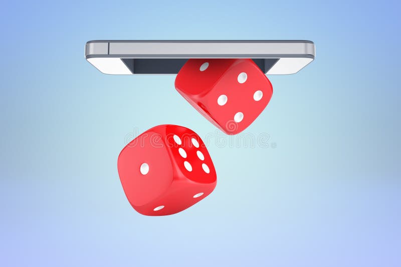Rolling Dices Dropping from Virtual Shelf Stock Illustration ...