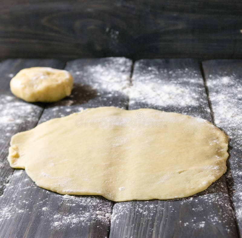 The Rolling Dough for a Cake Napoleon Stock Image - Image of baking ...
