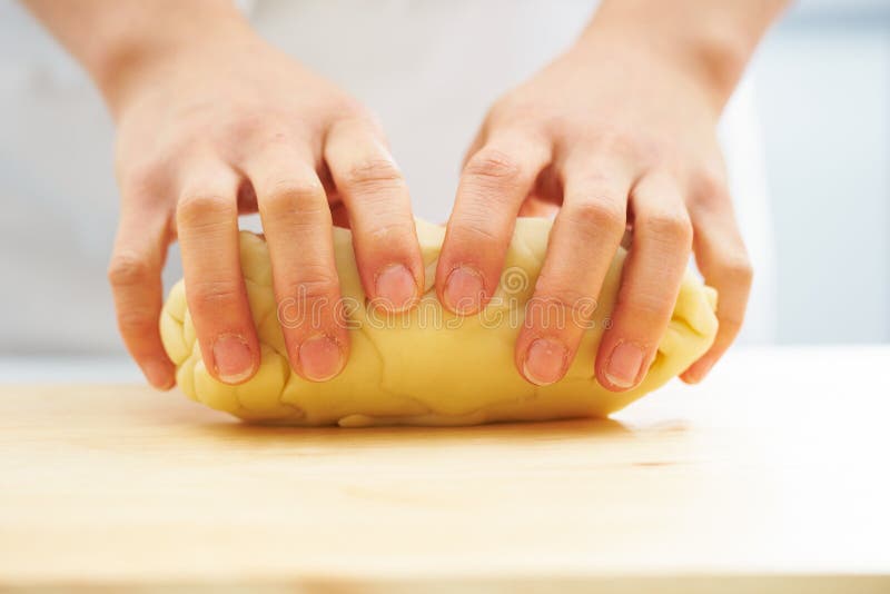 The Process of Making Dough by Hand Stock Photo - Image of bakery ...