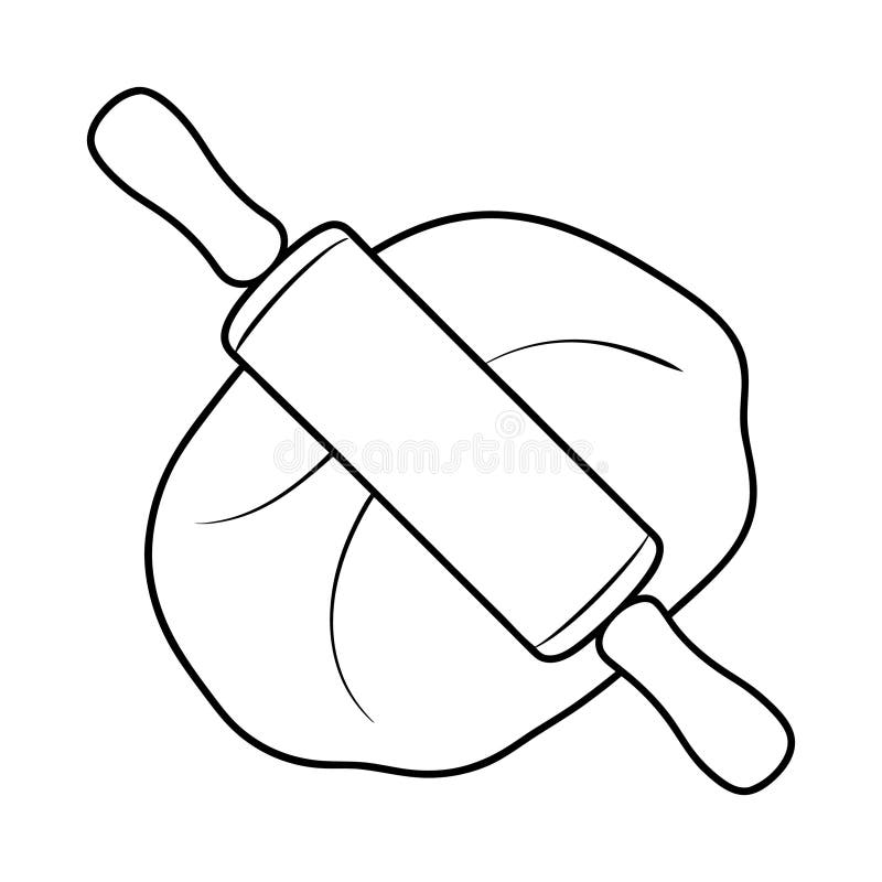 Rolling Dough Pin Simple Baking Illustration Stock Photos - Free ...