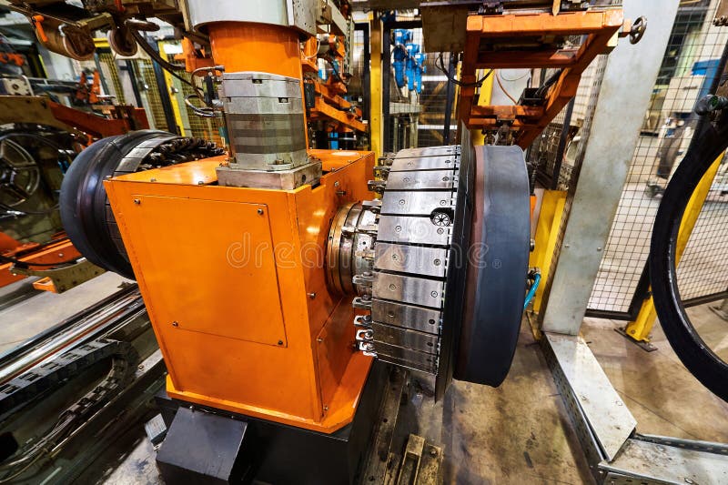 Rolling Drum with Rubber Layers To Form Car Tire at Plant Stock Photo ...