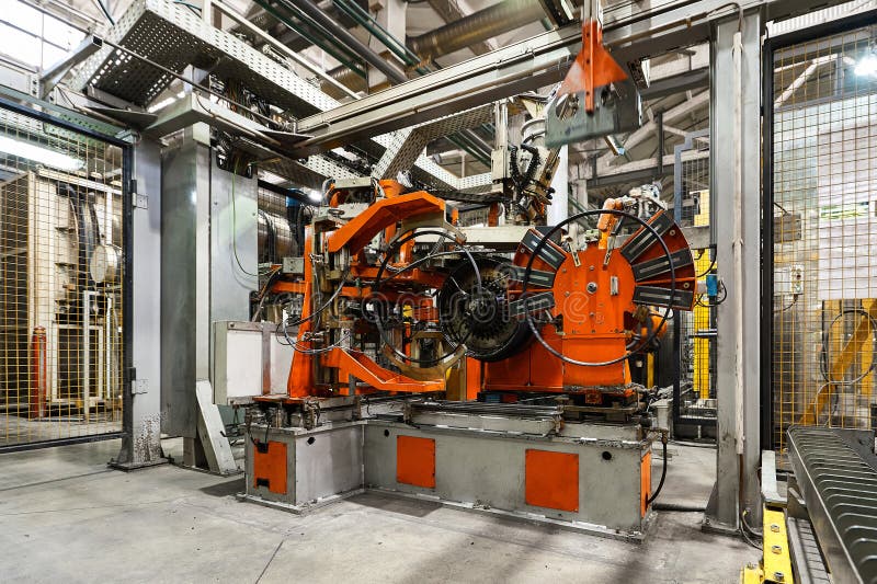 Rolling Drum with Rubber Layers To Form Car Tire at Plant Stock Photo ...