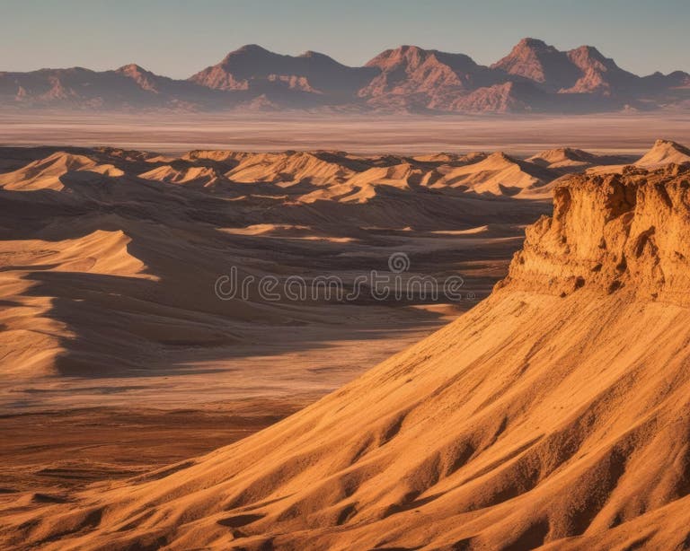 Rolling Dunes and Cliffs stock illustration. Illustration of dunes ...
