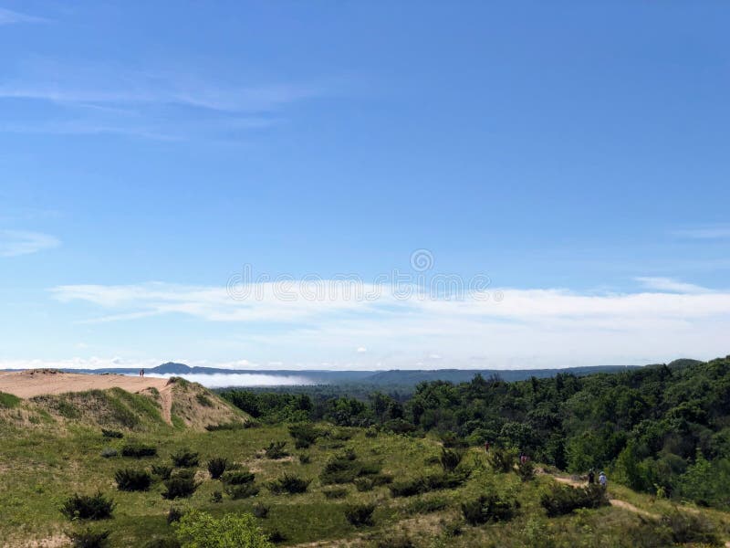 Rolling Dunes and Forest Landscape Stock Image - Image of solitude ...