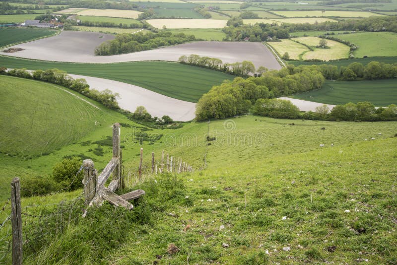 Rolling English Countryside Landscape in Spring Stock Image - Image of ...