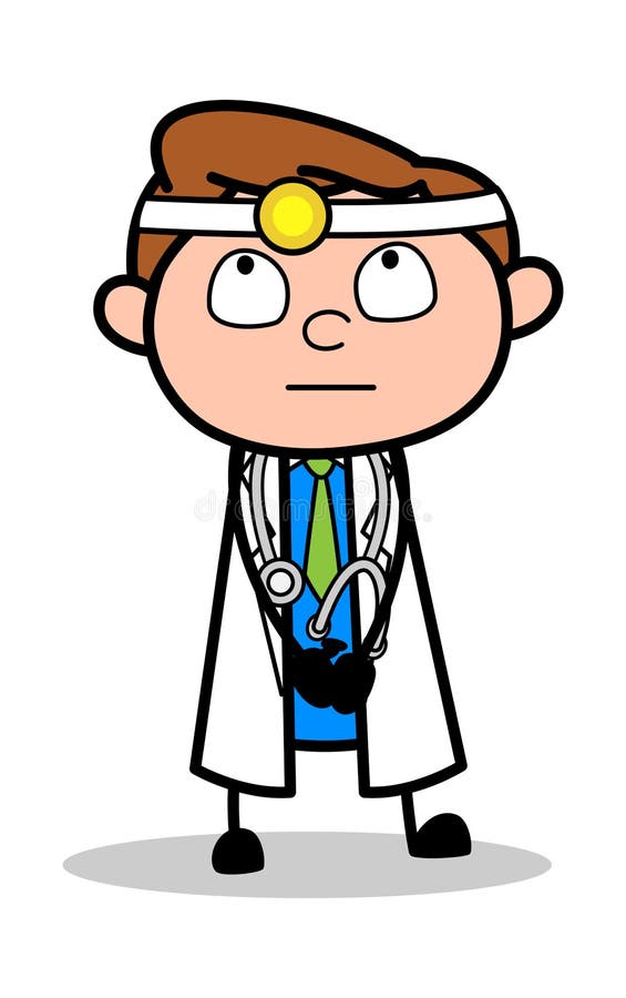 Rolling Eyes - Professional Cartoon Doctor Vector Illustration Stock ...