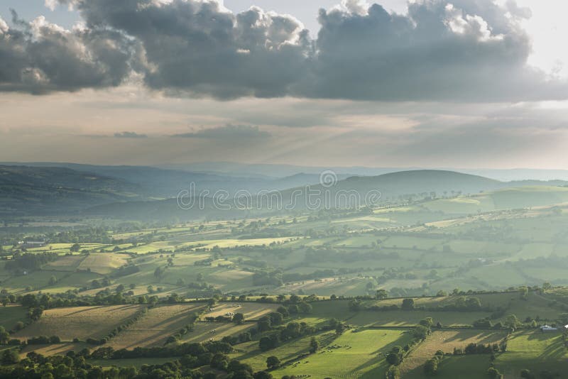 Dramatic Clouds Over British Countryside Fields Stock Photo - Image of ...