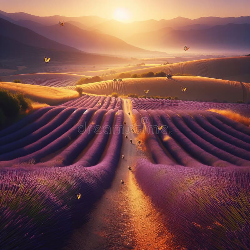 24 6. Rolling Fields of Lavender_ Endless Fields of Fragrant La Stock ...