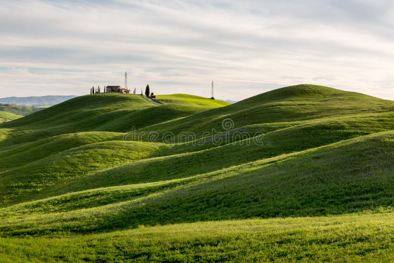 Rolling fields - Tuscany stock image. Image of farmhouse - 72666865