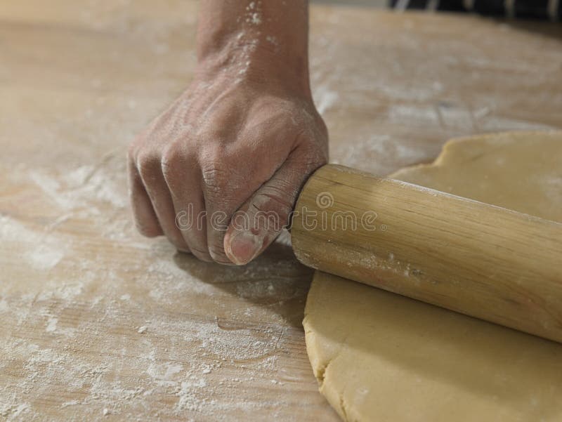 Rolling flour stock photo. Image of people, baker, wooden - 33668490