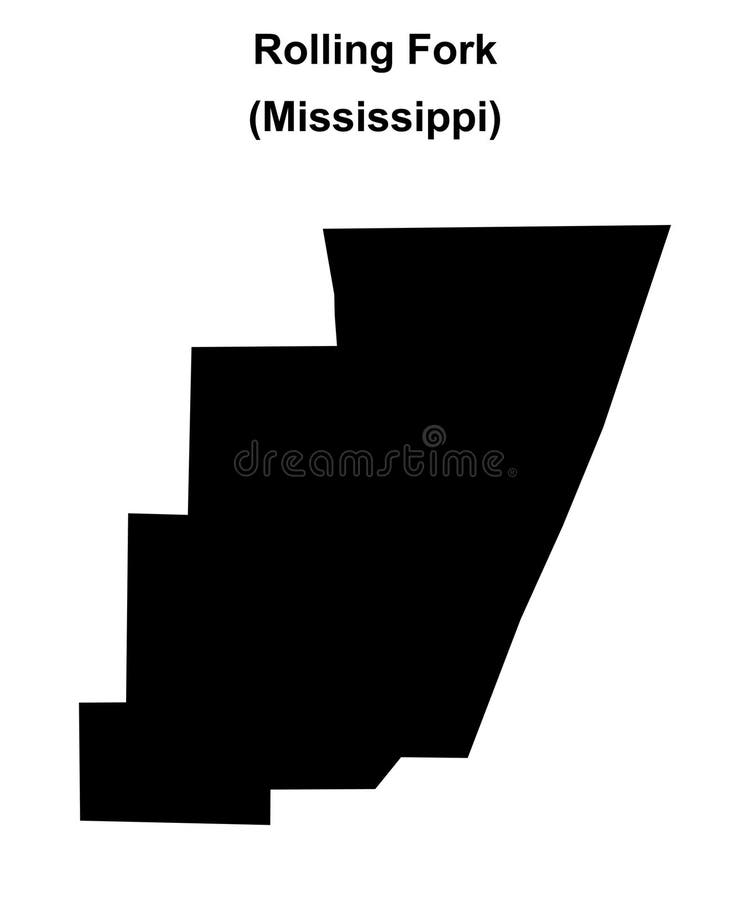 Rolling Fork outline map stock vector. Illustration of mississippi ...