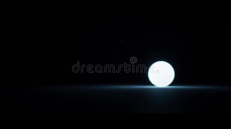 Rolling Glowing White Orb on Dark Surface Futuristic Motion Background ...