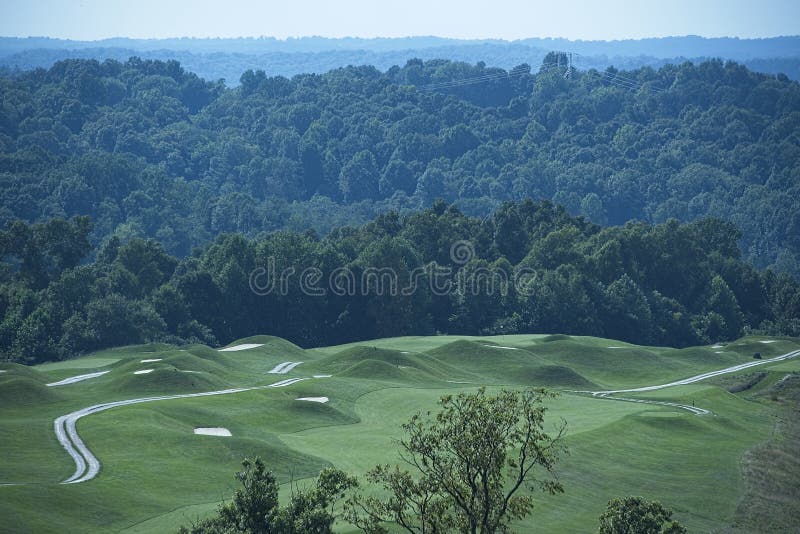 Rolling Hillside and Golf Course Stock Photo - Image of land, natural ...