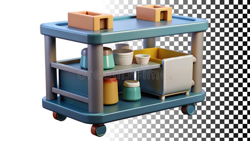 Rolling Kitchen Cart with Shelves Mobile Storage Utility Png ...