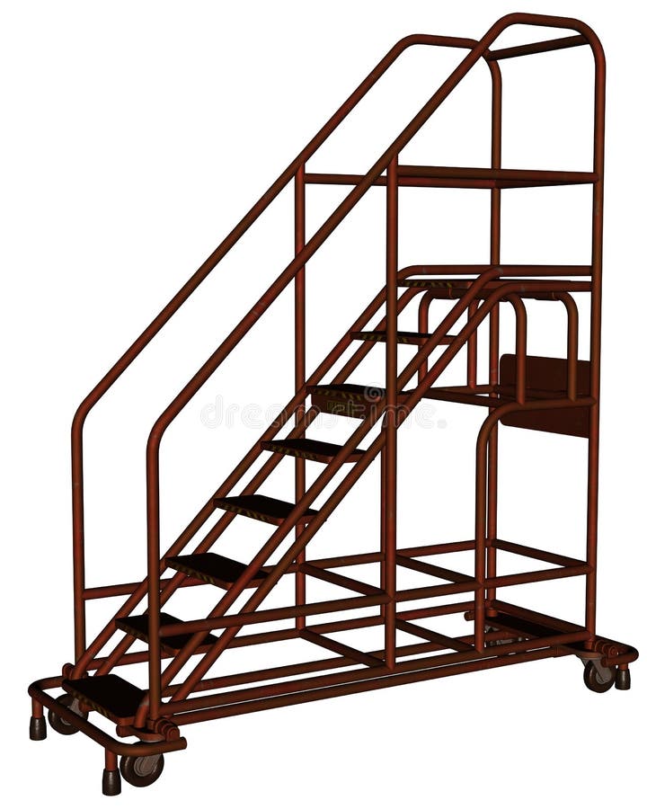 Rolling ladder stock illustration. Illustration of building - 12453916