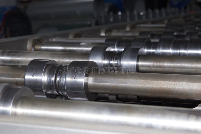 Rolling Mill Shafts for Profiled Sheet Production Stock Image - Image ...