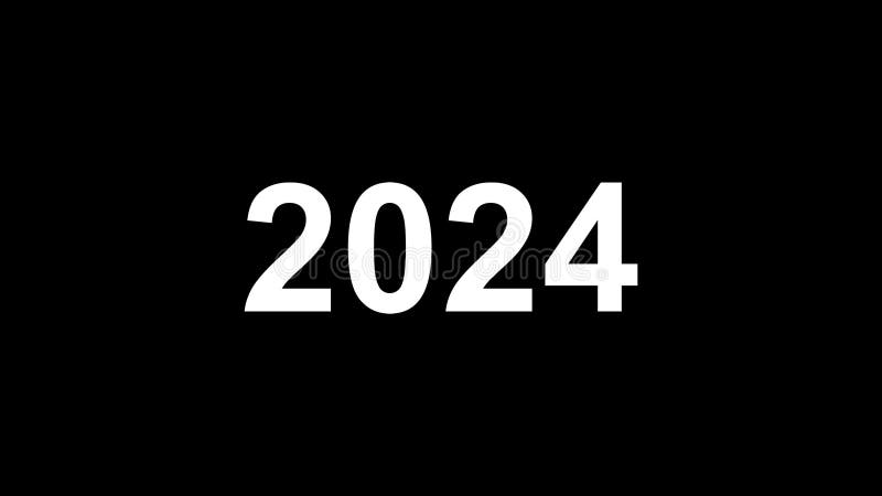 2024 Rolling Numbers Typographic Modern Minimalistic Black and White ...