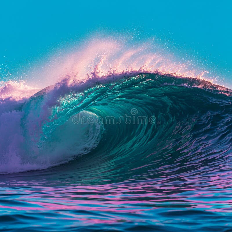 Rolling Ocean Wave with a Dynamic Crest Captured Mid-motion. the ...