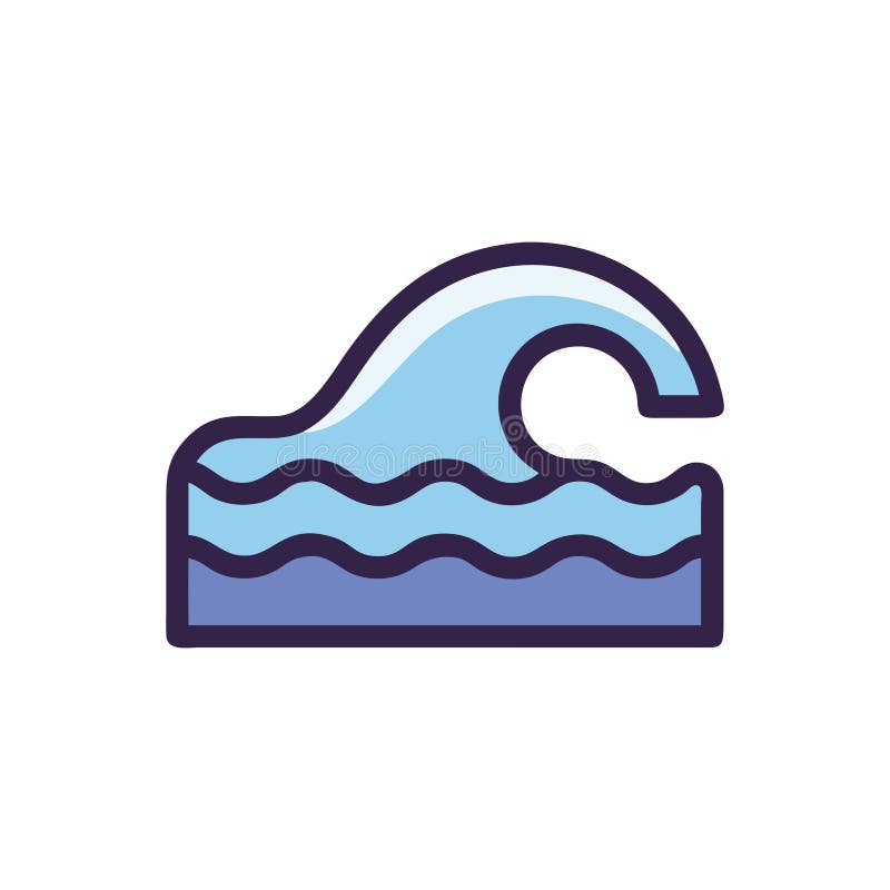 Rolling ocean wave icon stock vector. Illustration of isolated - 362614599
