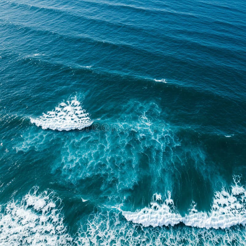 Rolling Ocean Waves Captured from Above, Revealing Deep Blue Waters ...