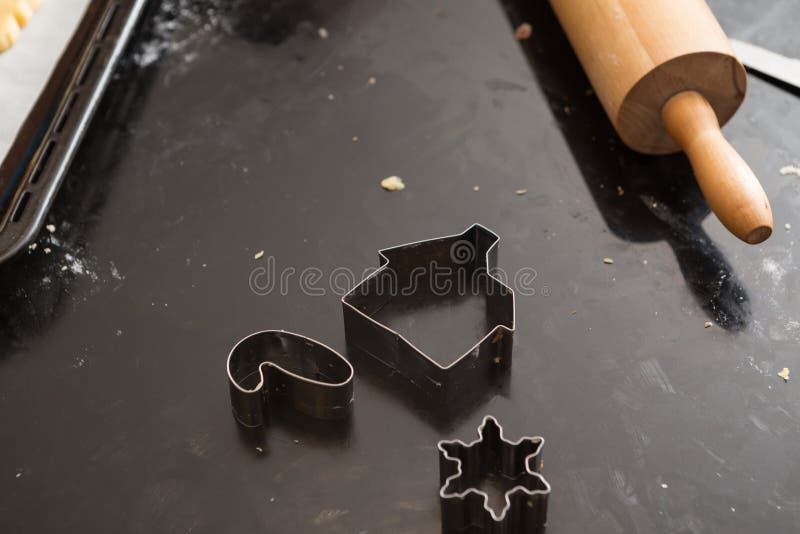 Rolling Pin and Baking Utensils Stock Photo - Image of utensils, shapes ...