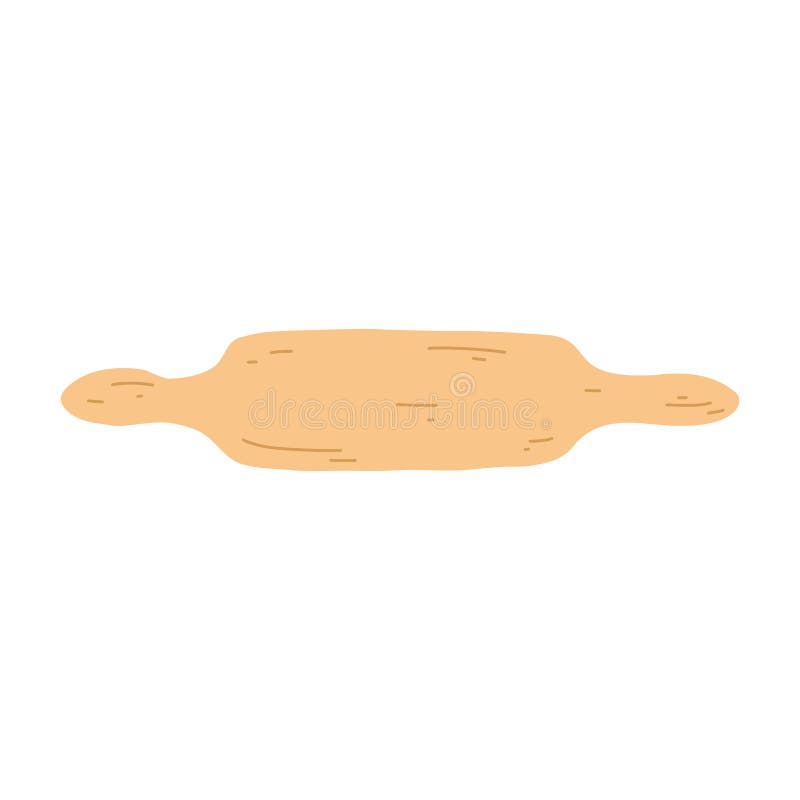 Rolling Pin in Cartoon Flat Style. Vector Illustration of Wood Dough ...