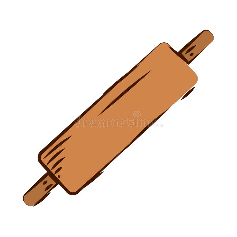 Rolling Pin Cartoon Icon. Vector Stock Vector - Illustration of ...