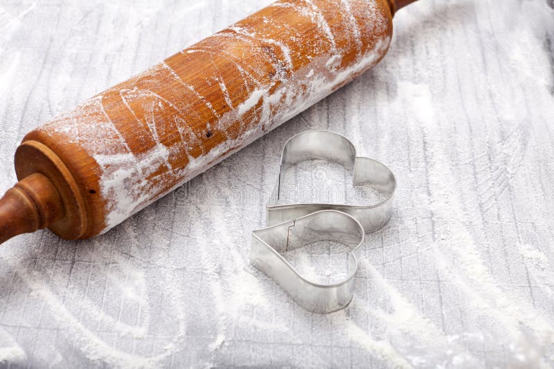 Rolling Pin and Cookie Cutter Stock Photo - Image of cookie, bakery ...