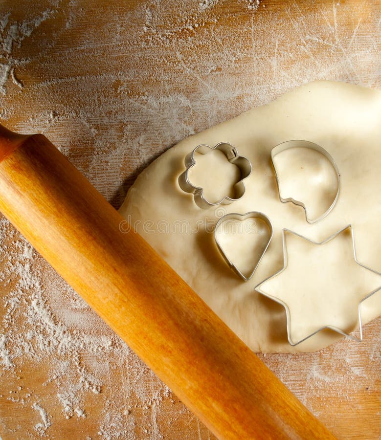 Rolling pin with dough stock image. Image of food, dough - 22969303