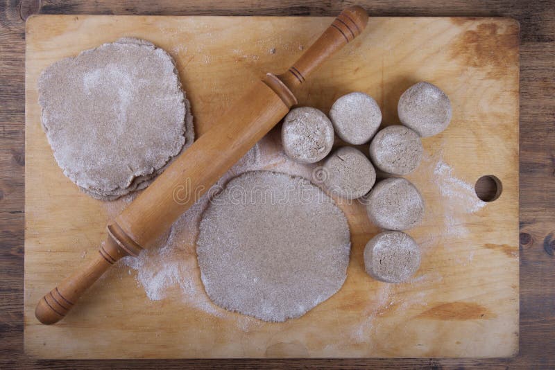 Rolling Pin, Dough for Pies Stock Photo - Image of baking, rolling ...