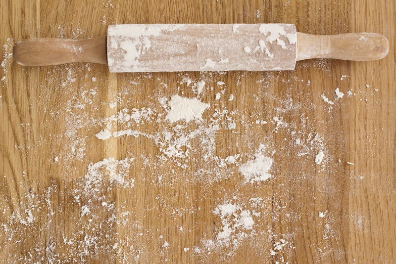 Flour over wood stock image. Image of preparing, table - 31346075